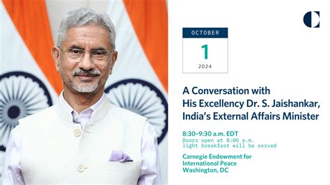 A Conversation With His Excellency Dr S Jaishankar Indias External Affairs Minister