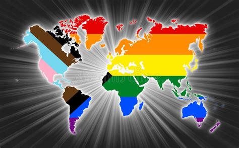 Progress Lgbtq Rainbow World Map Stock Illustration Illustration Of