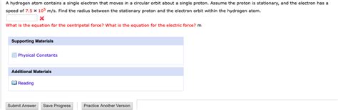 Solved A Hydrogen Atom Contains A Single Electron That Moves