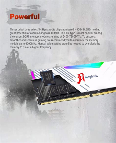 Модуль оперативной памяти Kingbank Память Ddr5 Rgb 6400 МГц 16 ГБ X2 1 4 В Cl32 Двухканальная