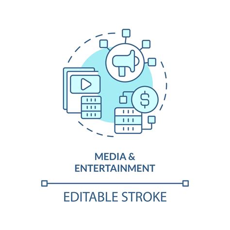 Media And Entertainment Turquoise Concept Icon Data Lake Use Case Abstract Idea Thin Line