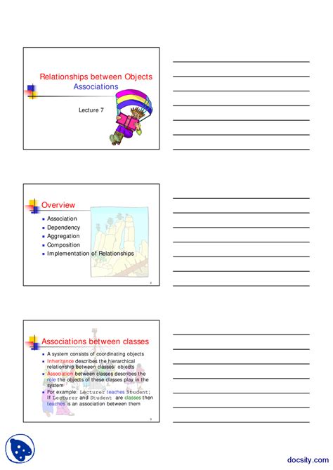 Association Between Classes Concepts Of Object Oriented Programming Lecture Slides Docsity