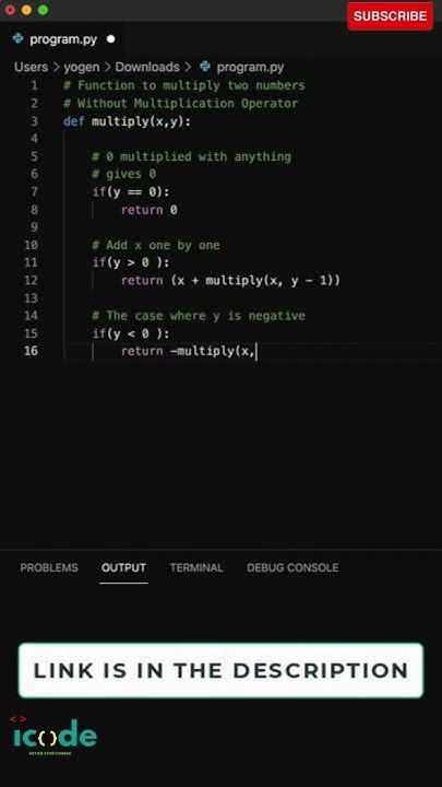 Multiply Integers Without Multiplication Arithmetic Operator In Python Youtube