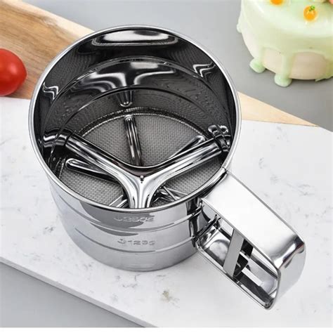 Badu Bg Ново сито за брашно от неръждаема стомана Сито за чаша за прах Мрежа Кухненска джаджа