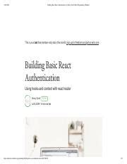 Building Basic React Authentication A Step By Step Guide With Course Hero