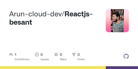 GitHub Arun Cloud Dev Reactjs Besant