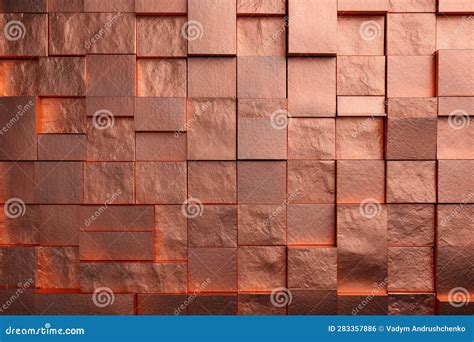 Copper Square Metal Aggregate Metallic Elegant Modern 3d Rendering Image Background