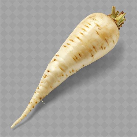 Premium Psd Png Parsnip Root Vegetable Tapered Shape Characterized By Its Wh Isolated Fresh