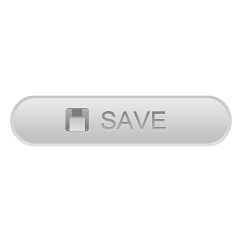 Save Grey Button Transparent PNG SVG Vector File