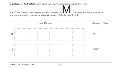 Solved Question Pt Total Draw Frieze Patterns With Chegg Com