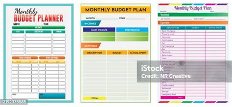 가계 및 개인 금융을 위한 월간 예산 계획자 템플릿 세트 일러스트레이션 Cmyk에 대한 스톡 벡터 아트 및 기타 이미지 Cmyk 가격 가계 Istock