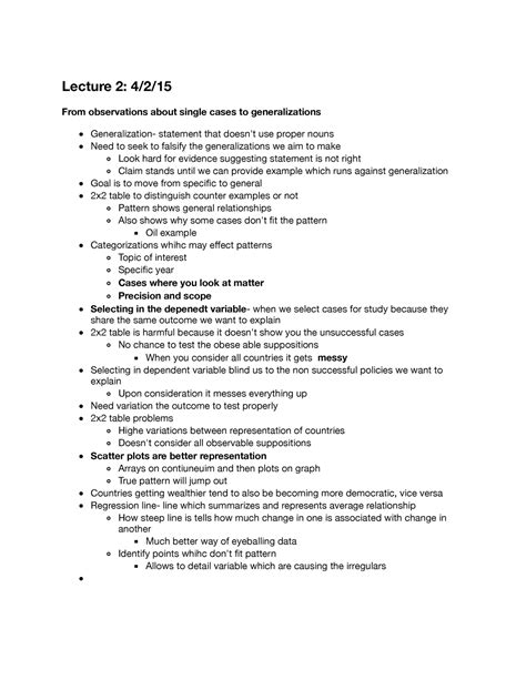 Pol Sci 50 Week 1 Lecture 2 Lecture Notes Lecture 2 42 From Observations About Single