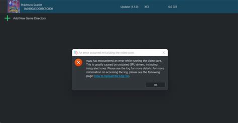 Yuzu Has Encountered An Error While Running The Video Core Ryuzu