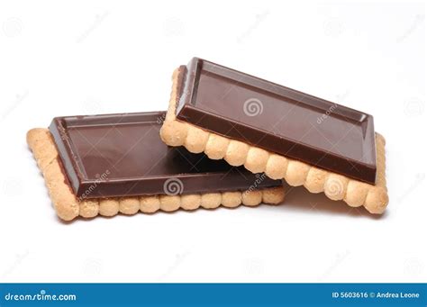 Chocolate Biscuits With Chocolate On A White Background Homemade Desserts Royalty Free Stock