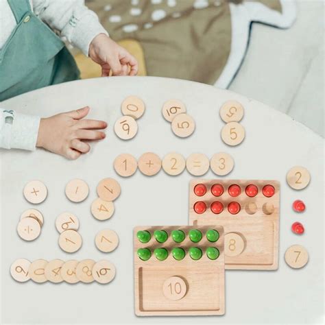 나무 몬테소리 수학 보드 어린이 교육 보조 유치원 숫자 계산 장난감 3 4 5 6 세 어린이 생일 선물 학교 및 교육 용품