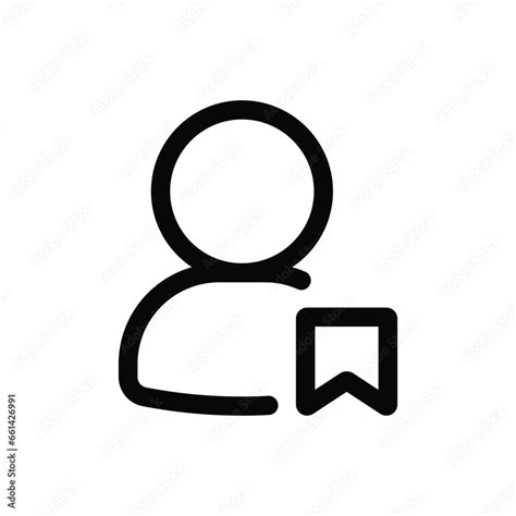 Bookmark User Icon In Trendy Outline Style Isolated On White Background Bookmark User