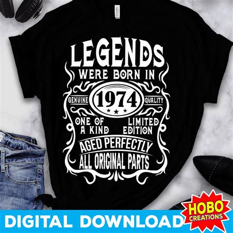 Legends Were Born 1974 Svg 50th Birthday Svg Aged To Perfection
