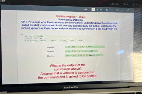 Solved Review Problem 1 50 Pts Some Pesky Problems Aim