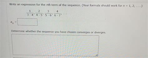 Solved Write an expression for the nth term of the sequence. | Chegg.com