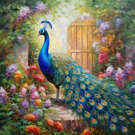 Premium Photo Peacock In Full Body Beautiful Garden Background Claude