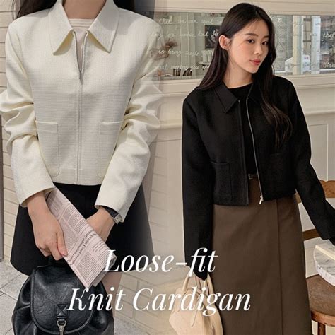 핫핑 Made 르칸 카라 집업 트위드자켓44~99 가을 신상 하객룩 가을자켓 빅사이즈자켓 캐주얼룩 출근룩 아웃포켓 간절기아우터