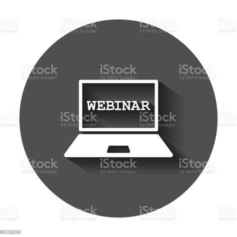 평면 스타일에서 온라인 교육 프로세스 아이콘입니다 긴 그림자와 함께 세미나 세미나 벡터 일러스트입니다 E러닝 사업 개념입니다 개인 지도 교사에 대한 스톡 벡터 아트 및 기타