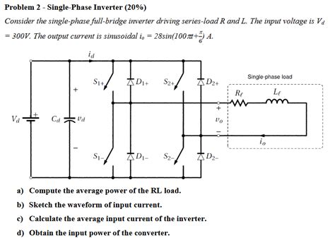 Solved Problem Single Phase Inverter Consider The Chegg Com