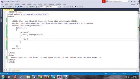 Jquery Add Insert Items Into Array List With Example Youtube