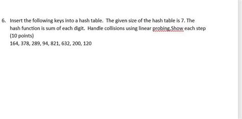 Solved Insert The Following Keys Into A Hash Table The Chegg