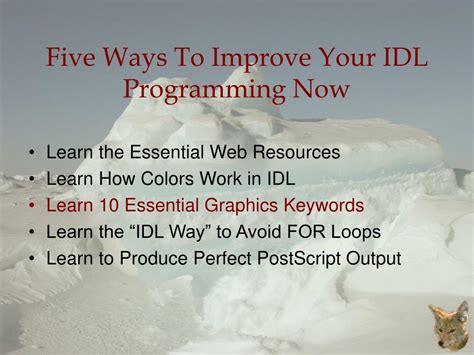 Ppt Coyotes Guide To Idl Programming Powerpoint Presentation Free Download Id 6894618