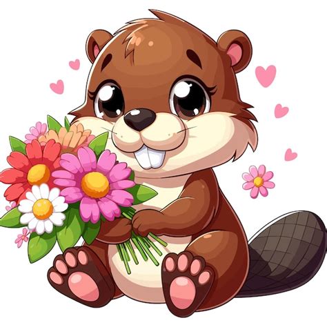 Premium Vector Cute Beaver Vector Cartoon Illustration