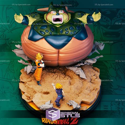 Cell Exploding Diorama 3d Printing Model Dragonball Stl Files Specialstl