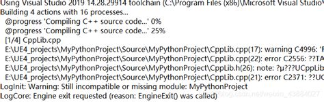 【ue4】build Failed The Following Modules Are Missing Or Built With A Different Engine Version