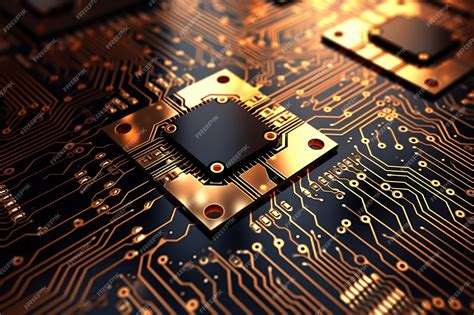 Premium Photo Circuit Board Background With Semiconductor Chips