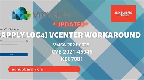 Updated Vmware Vcenter Log4j Workaround Vmsa 2021 0028 Cve 2021