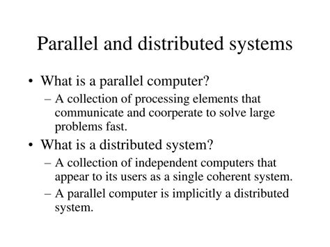 Ppt Parallel And Distributed Systems Powerpoint Presentation Free