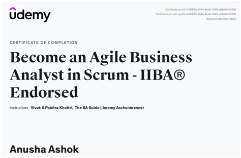 Anusha Ashok Kumar On Linkedin Udemy Agileba