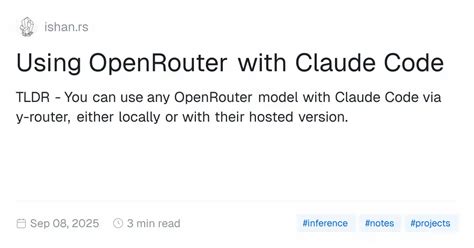 Using Openrouter With Claude Code