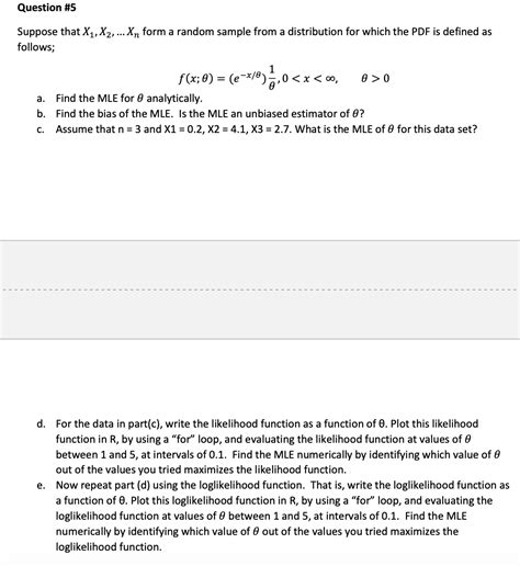 Solved Suppose That X1 X2 Xn Form A Random Sample From A Chegg Com