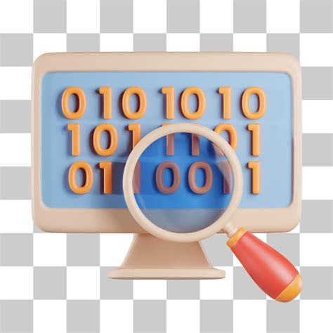 Premium Psd Desktop Binary Search 3d Icon