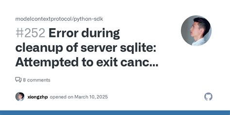 Error During Cleanup Of Server Sqlite Attempted To Exit Cancel Scope