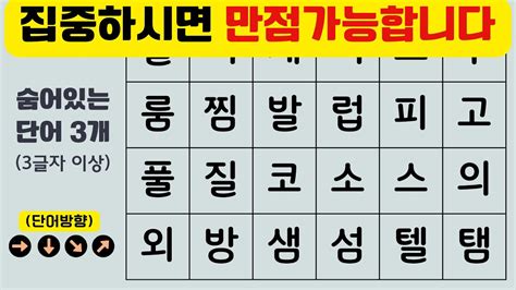 집중하시면 만점가능합니다 숨은단어찾기단어퀴즈퀴즈치매예방치매테스트낱말퀴즈 관찰력 집중력 두뇌운동 뇌활성화뇌