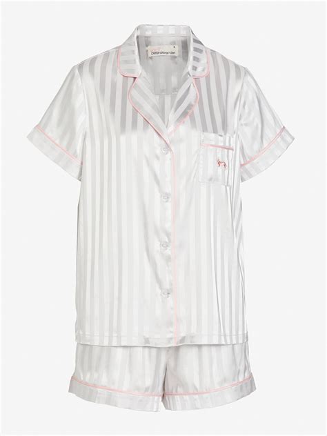 Silver Stripe Chic Satin Pj Set Satin Pj Set Satin Pjs Pj Sets