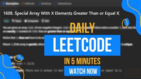 Leetcode Daily Challenge 🔥 Special Array With X Elements Greater Than