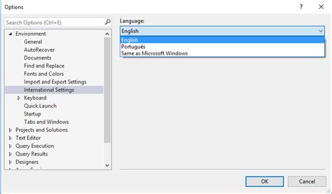 How To Change Default Language Of SQL Server Management Studio Stack Overflow