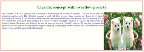 css clearfix how does clearfix work in css with examples