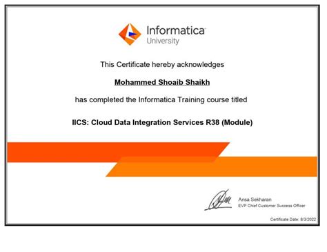 Shoaib Shaikh Op Linkedin Cognizant Informatica Iics Bootcamp
