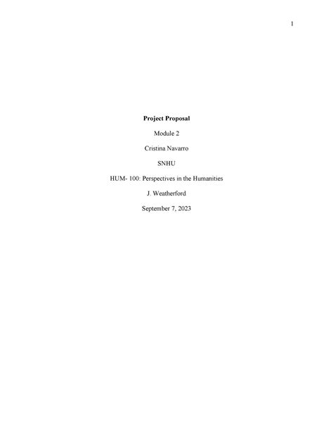 Humanities Project Proposal Module 2 Project Proposal Module 2