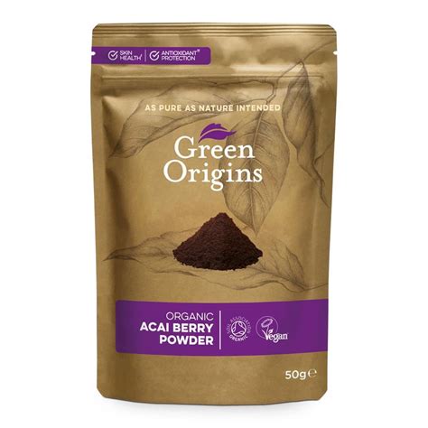 Green Origins Organic Acai Berry Powder Raw Freeze Dried 50g Health