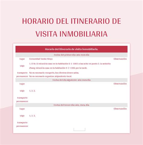 Hoja De Visita Inmobiliaria Word
